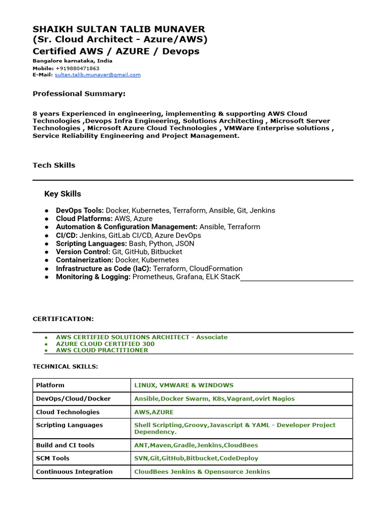 Sultan Devops CV | PDF | Amazon Web Services | Cloud Computing