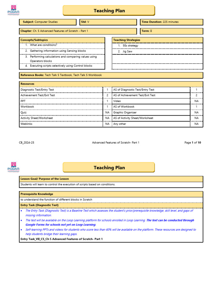Advanced Scratch Features for Class 5 | PDF | Scratch (Programming ...