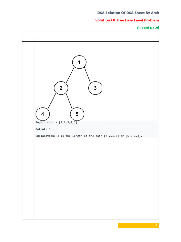 Easy Tree Problems Solutions in DSA | PDF | Algorithms And Data ...