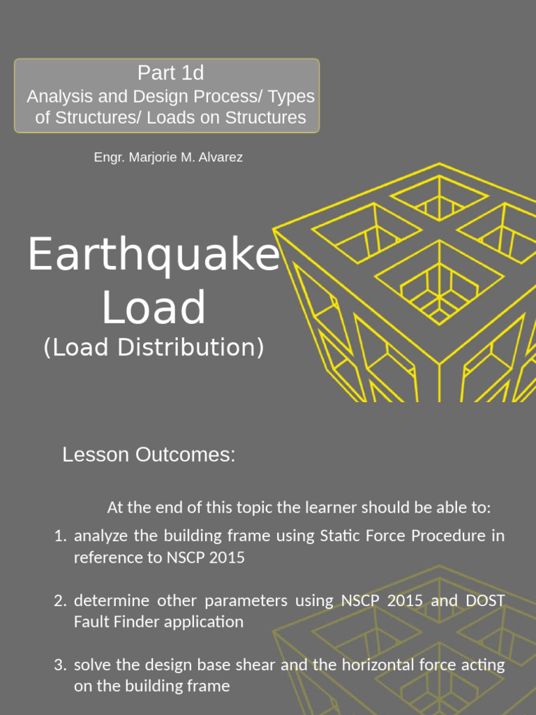 3 Part 1d Load Distribution Earthquake Load | PDF | Earthquakes | Force