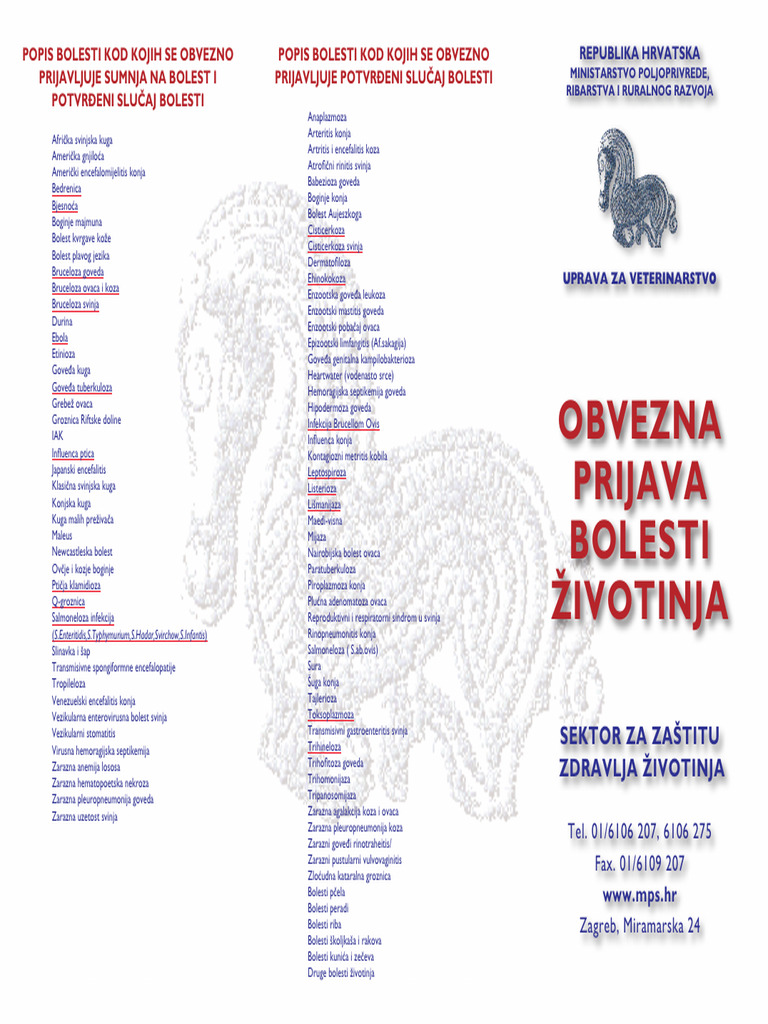 Obavezna Prijava Bolesti Zivotinja | PDF