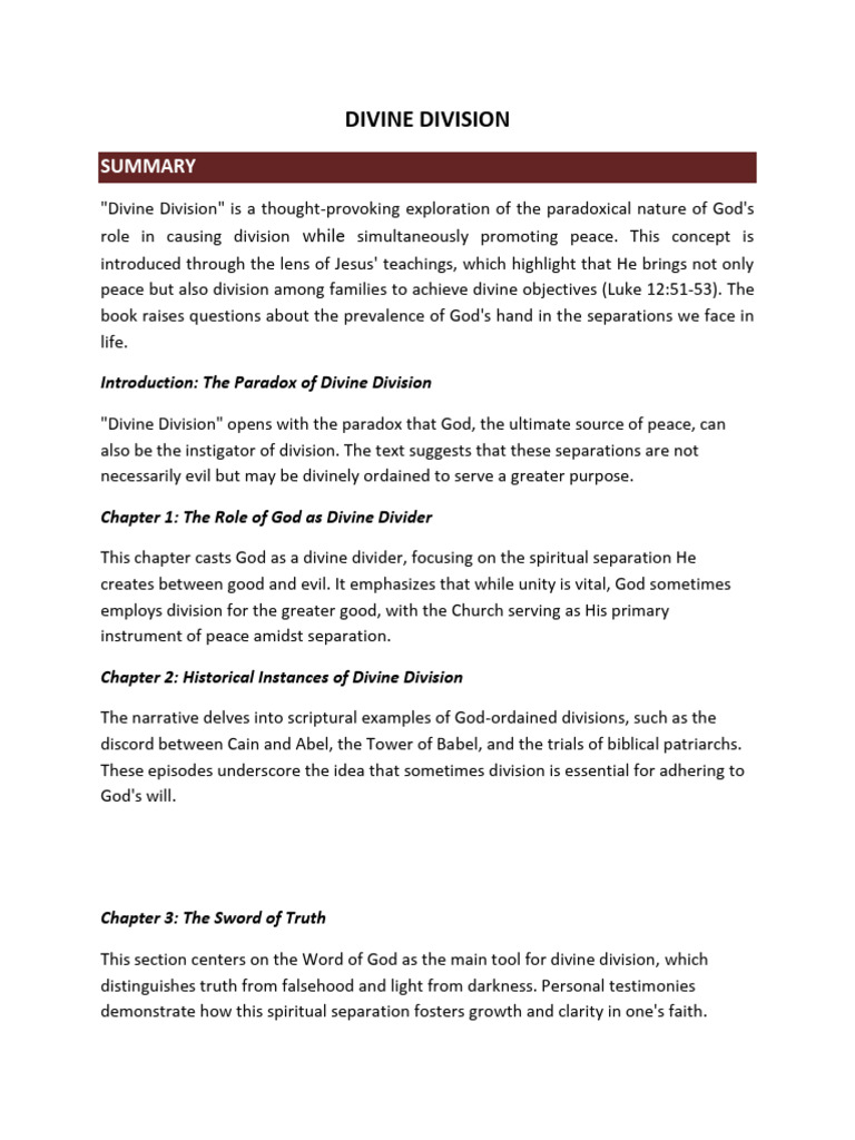 God's Paradox: Division for Purpose | PDF | God | Spiritual Gift