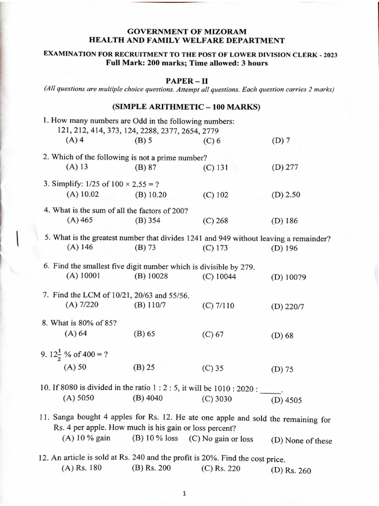 Paper II LDC 2023 | PDF