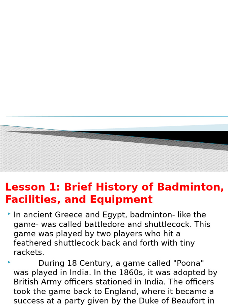 Badminton 2 | PDF | Athletic Sports | Games Of Physical Skill