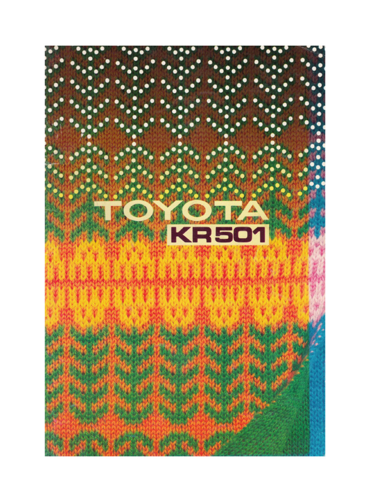 Toyota Knitting Machines KR501 Ribber Manual | PDF