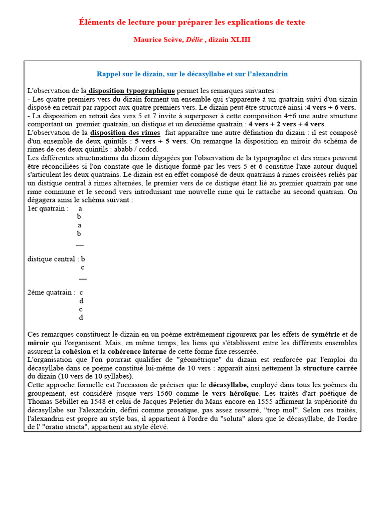 GT Le Discours Amoureux Dans La Poasie Du 16e Elements Pour Preparer ...