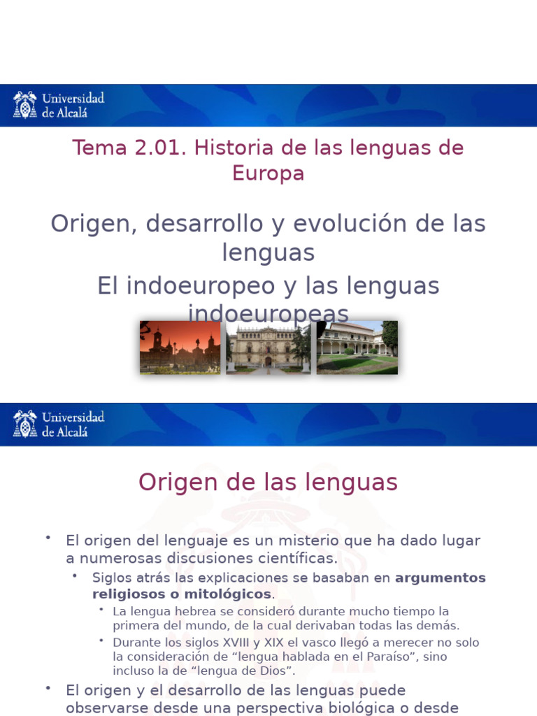 Origen, Desarrollo y Evolución de Las Lenguas. El Indoeuropeo y Las ...
