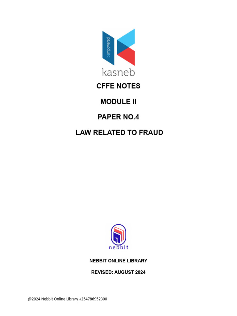 Cffe Law-Fraud Notes | PDF | Cost Of Living | Corruption