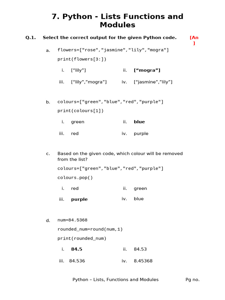 AS_CBSE_VIII_Computer Studies_Ch 7_Python_Lists Functions and Modules ... AS_CBSE_VIII_Computer Studies_Ch 7_Python_Lists Functions and Modules ...