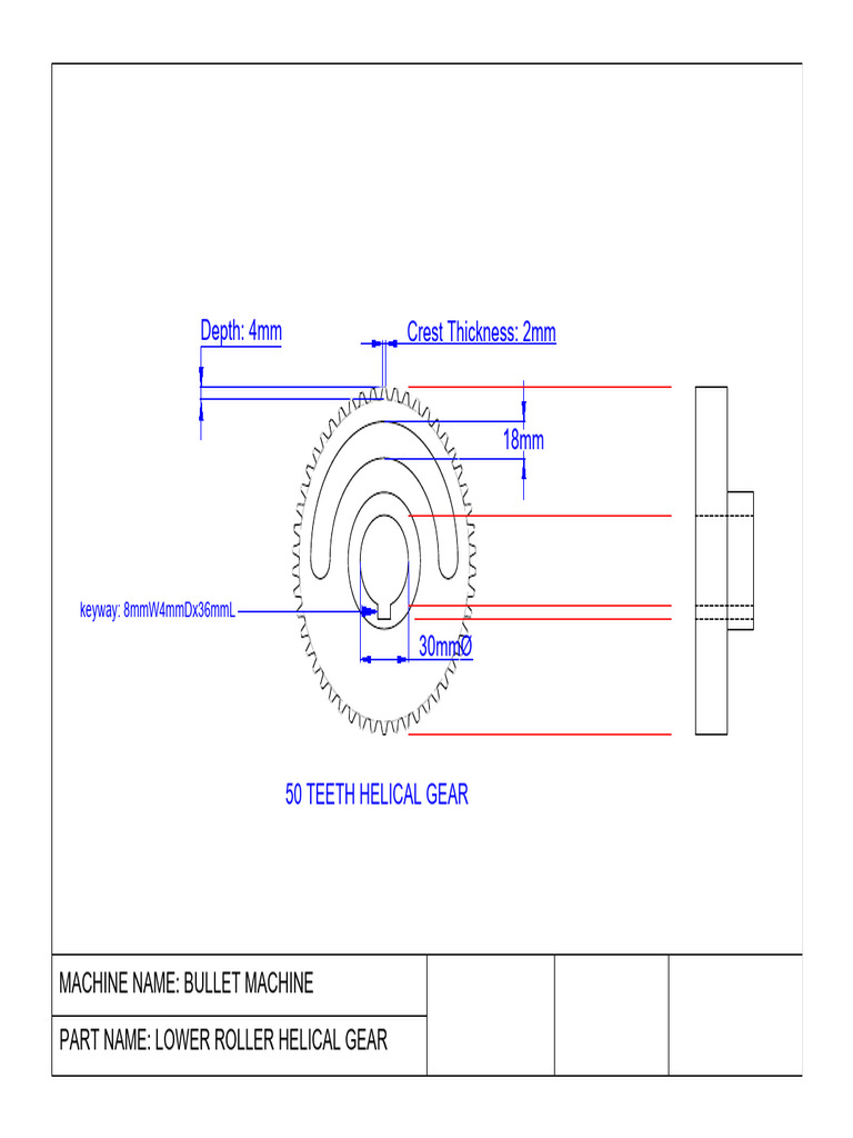 Bullet Machine Helical Gear For Lower Roller | PDF