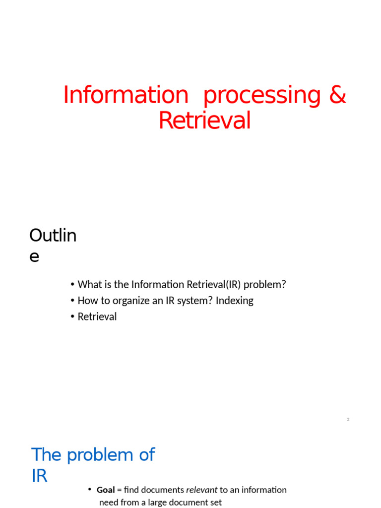 Information Processing and Retrieval | PDF | Information Retrieval ...