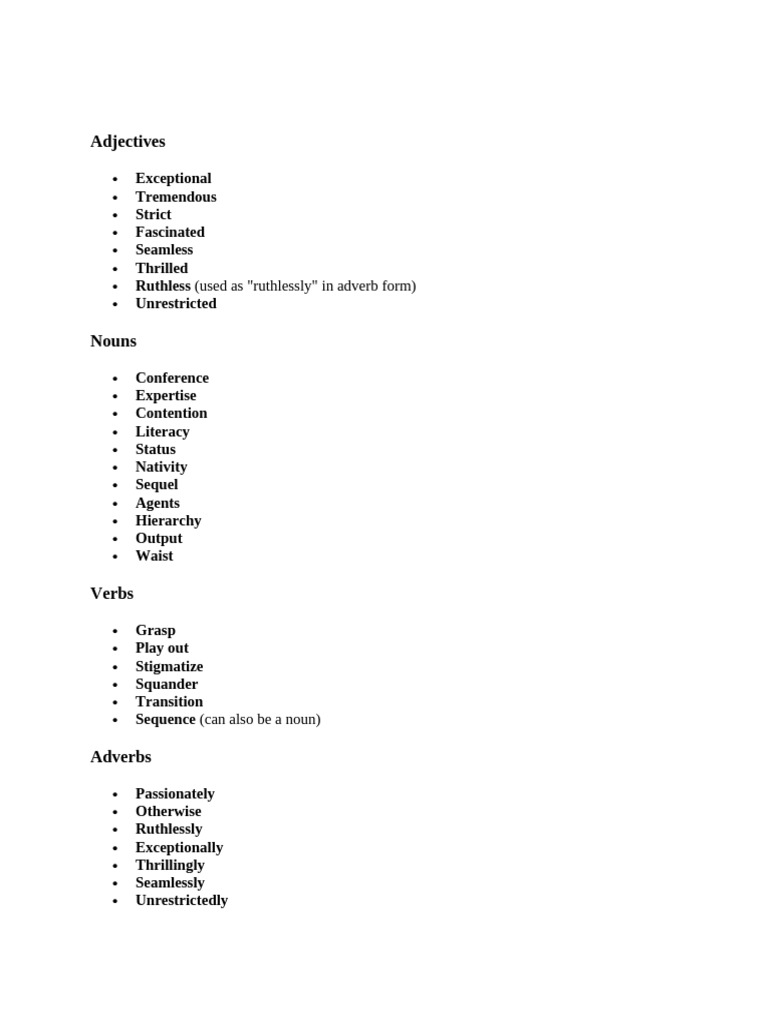 vocab5 | PDF | Part Of Speech | Adverb