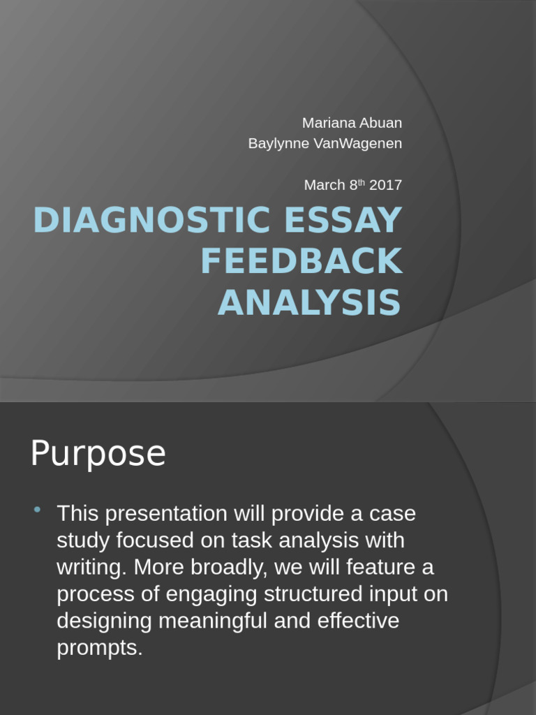 Diagnostic Essay Feedback Analysis | PDF | Educational Assessment ...