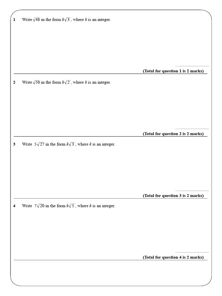 Surd Questions Pdf Arithmetic Numbers