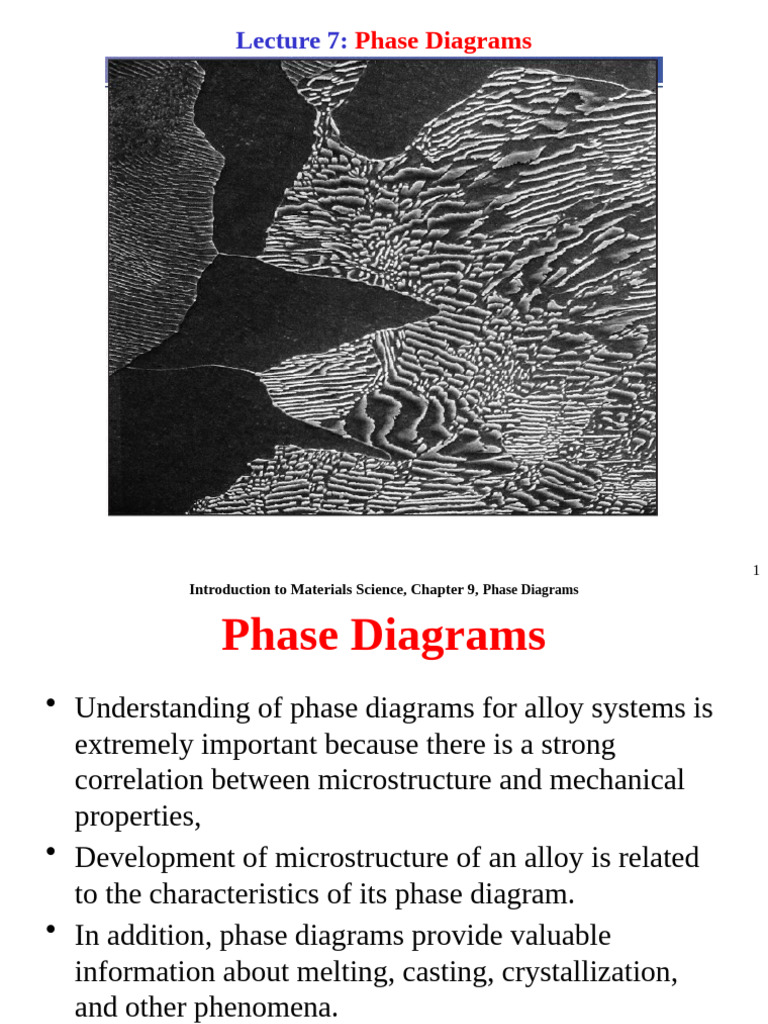 Lecture Notes 7 1 Phase Diagrams 1 | PDF | Phase (Matter) | Phase Diagram