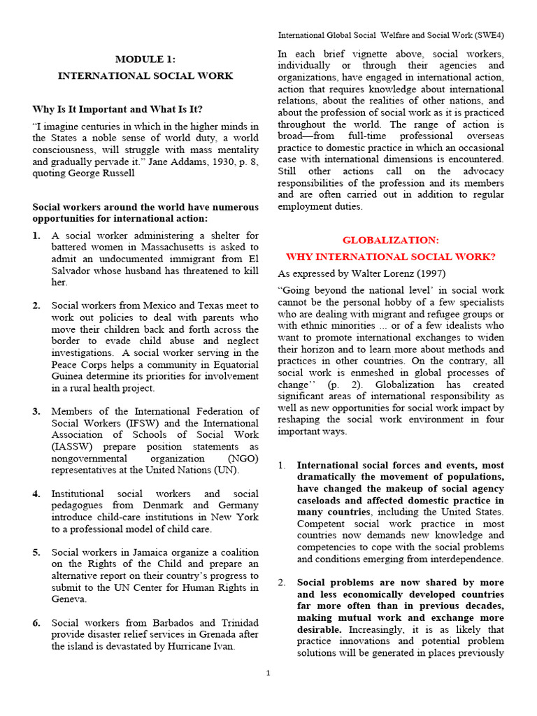 International Social Work Overview | PDF | Social Work | Microcredit