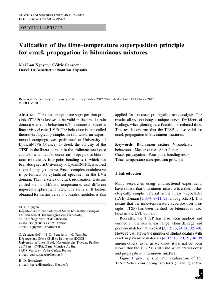Validation of The Time Temperature Superposition Principle For Crack Propagation | PDF | Young's ...
