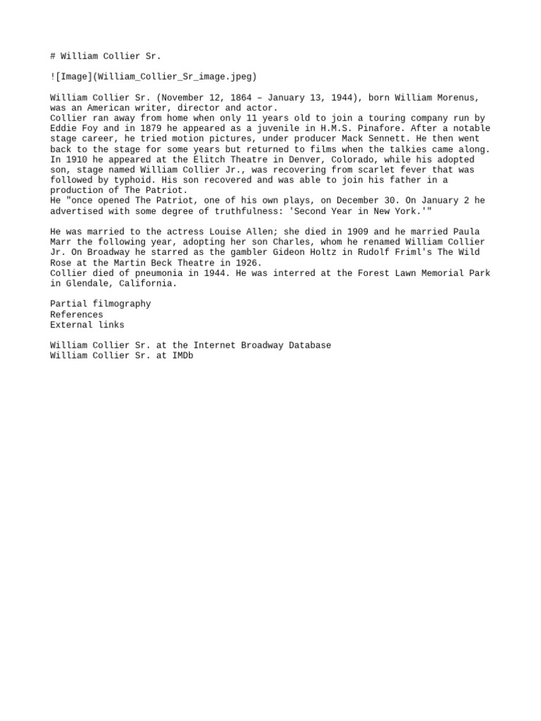 William Collier SR | PDF