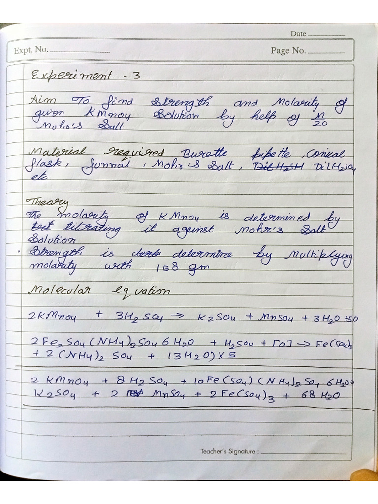 Experiment No 1 and 2 Class Xii (Titration) | PDF