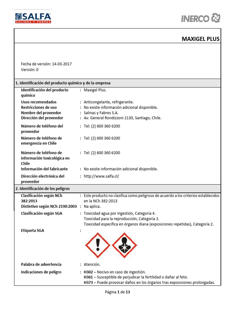 Toxicidad Reproductiva de Maxigel Plus | PDF | Administración de ...