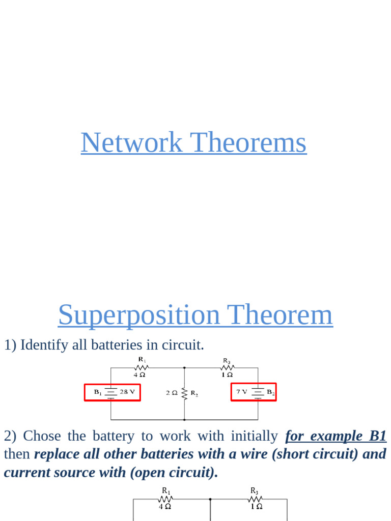 Lecture 4 {Network Theorems} | PDF | Resistor | Electrical Network