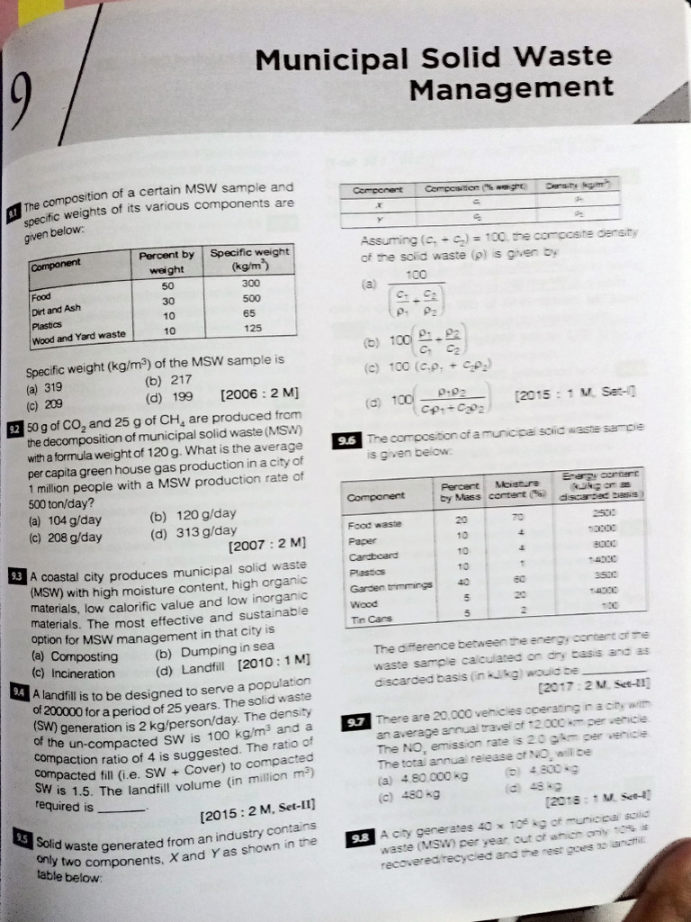 Ch9SWM | PDF | Municipal Solid Waste | Combustion