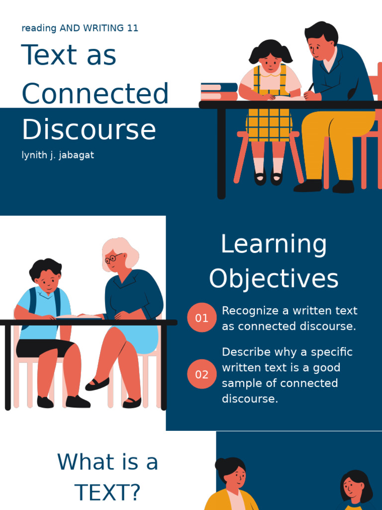 Lesson 1 Text as Connected Discourse Reading and Writing | PDF | Human ...