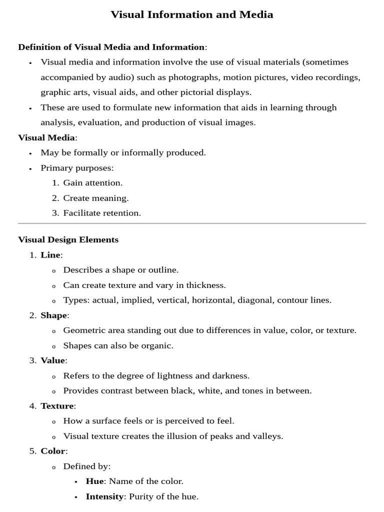 Definition of Visual Information Media | PDF | Digital Audio | Massive ...