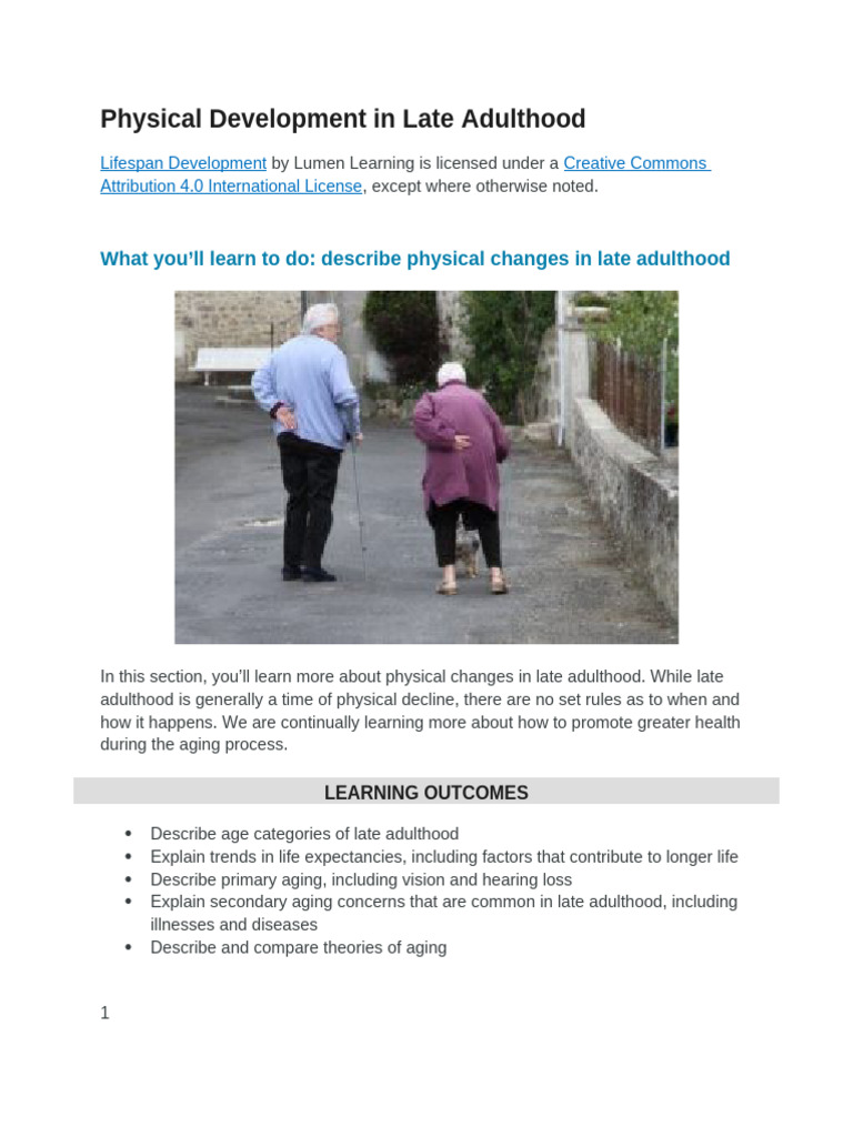 Physical Development in Late Adulthood | PDF | Coronary Artery Disease ...