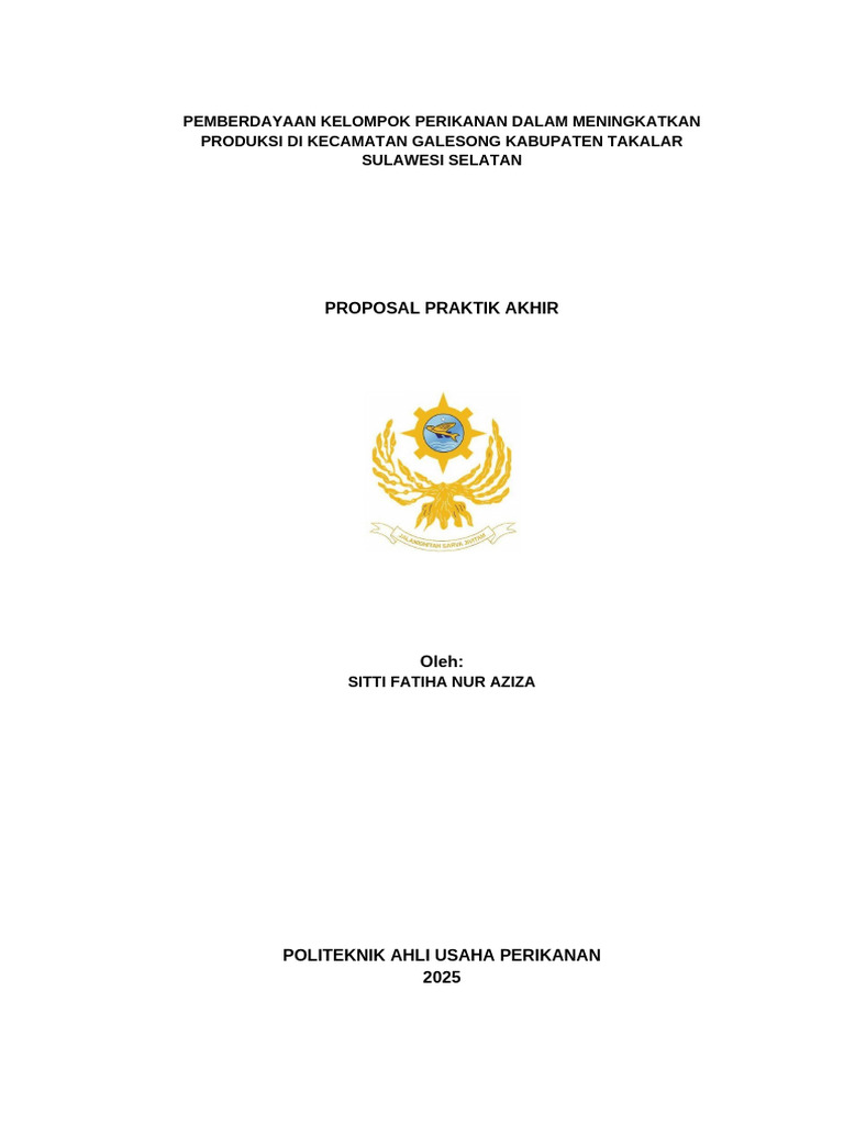 Proposal Sitti Fatiha Acc | PDF