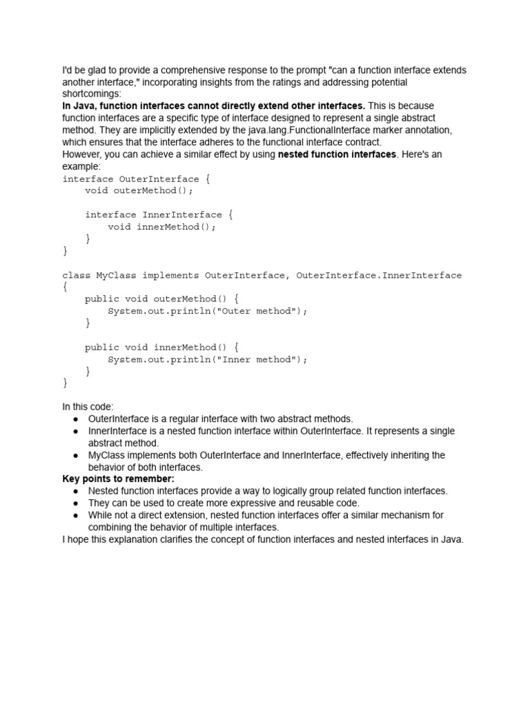 Can A Function Interface Extends Another Interface | PDF Can A Function Interface Extends Another Interface | PDF