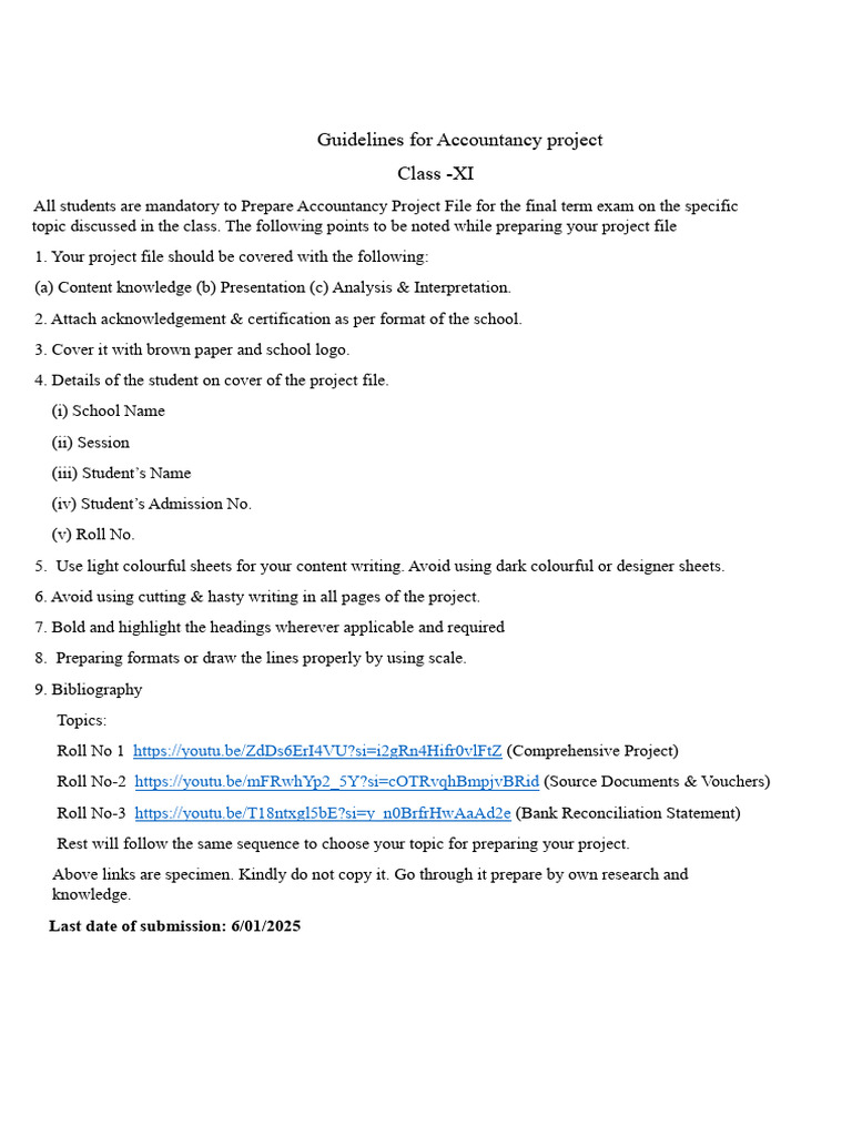 XI Accountancy Project (Final Term) | PDF