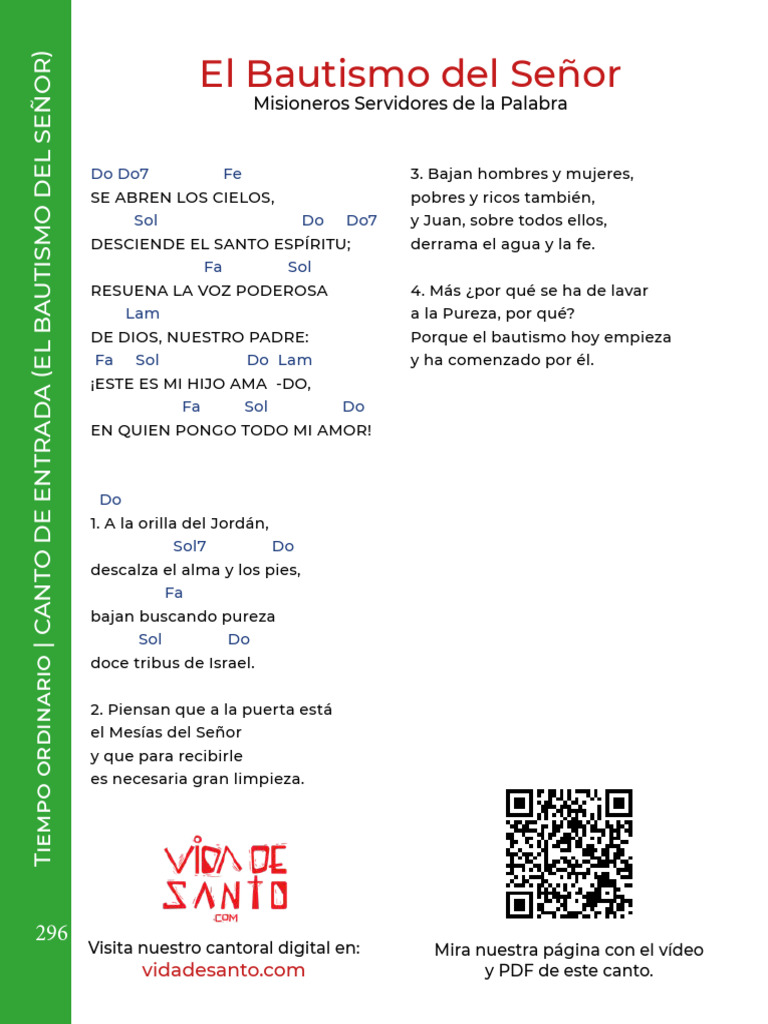 El Bautismo Del Senor Letra | PDF | Creencia religiosa y doctrina