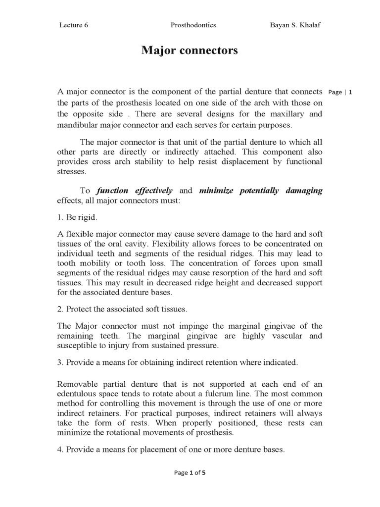 Lect. 6 Major Connectors | PDF
