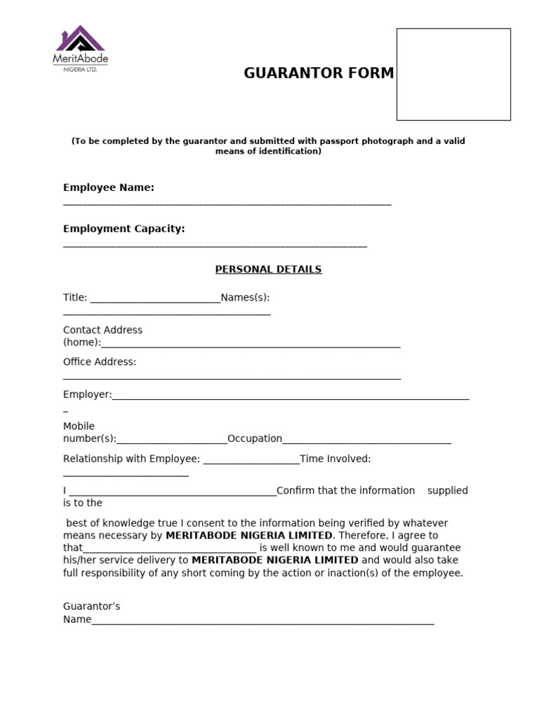 Guarantor Form | PDF