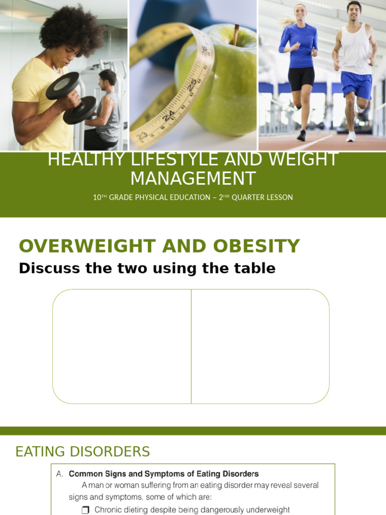 2nd Quarter PE L1 Healthy Lifestyle and Weight Management | PDF