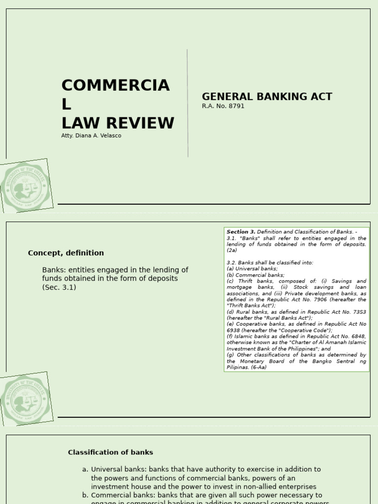 General Banking Act | PDF | Mortgage Law | Banks