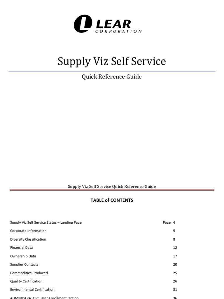 Supply Viz Self Service Quick Reference Guide-REV 081513 | PDF | Software | Computing