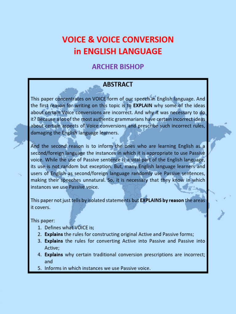 PASSIVIZATION VOICE and VOICE CONVERSION | PDF | Subject (Grammar) | Verb