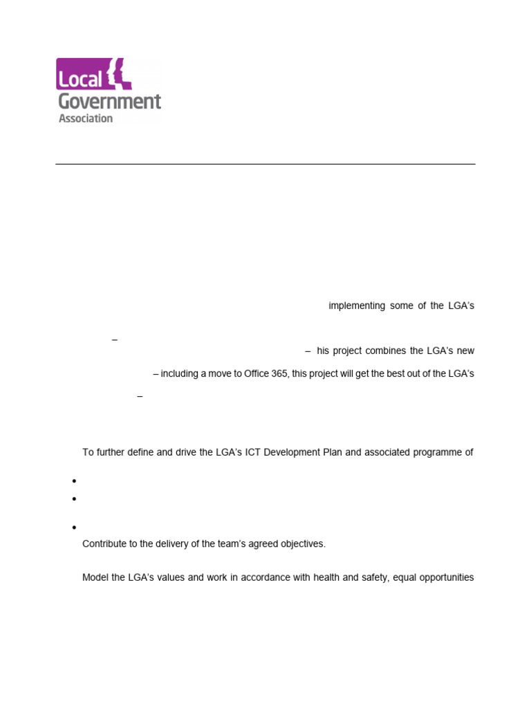 Job Description - ICT Project Manager | PDF | Information And ...