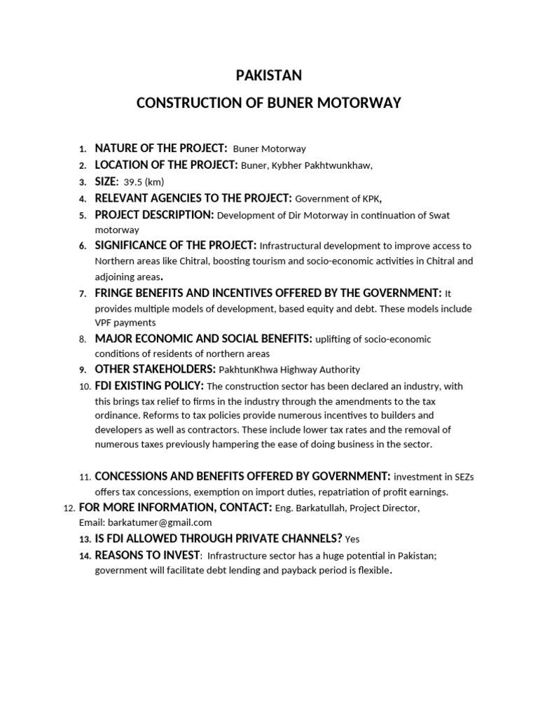 Buner Motorway | PDF