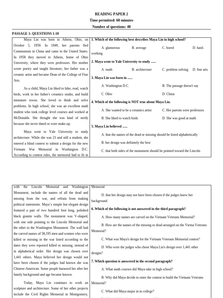 Reading Comprehension Test | PDF | Water | United States House Of ...