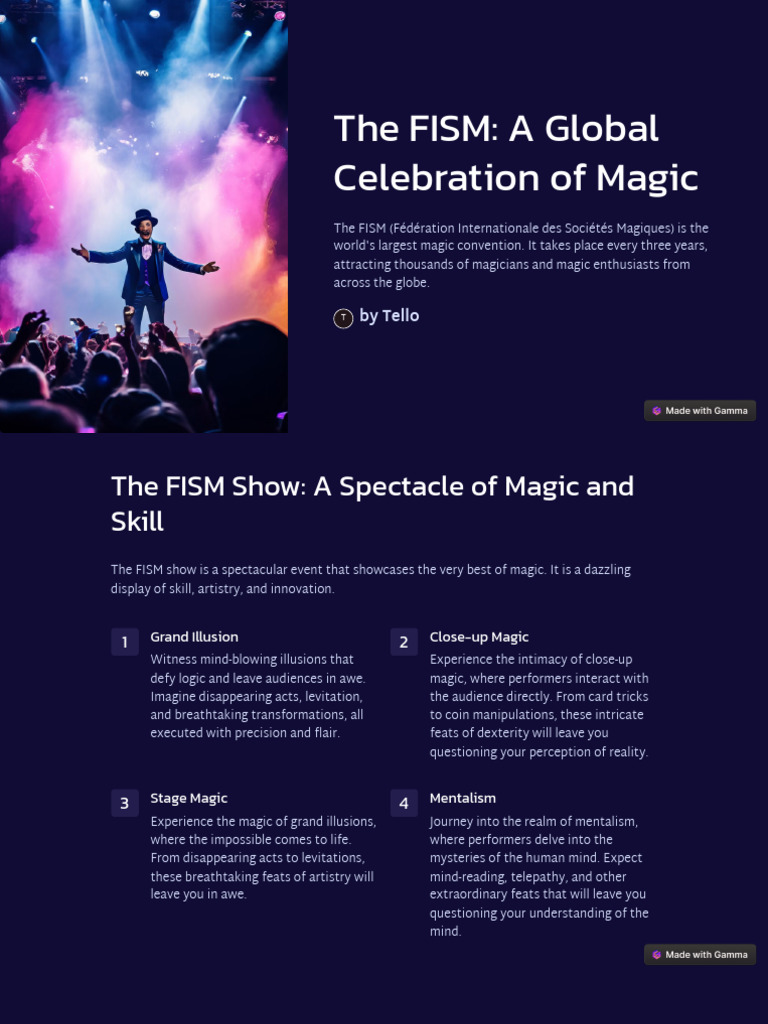 Copy of the FISM a Global Celebration of Magic | PDF | Magic (Illusion ...