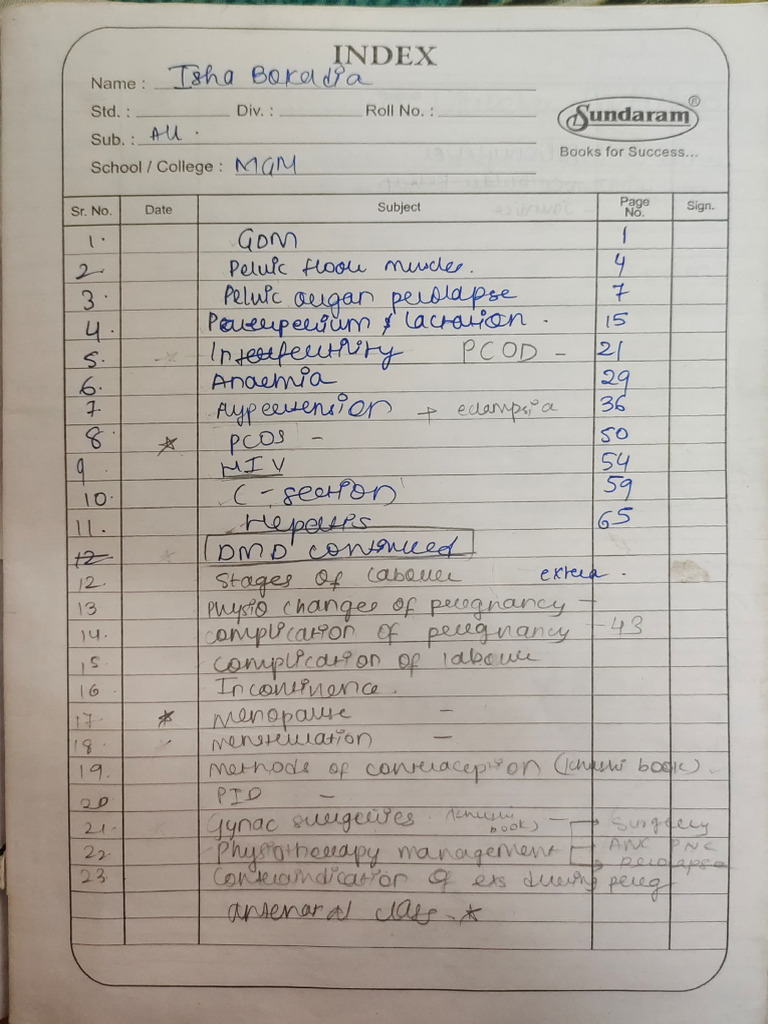 Isha Bokadia Obs Gynac Notes | PDF