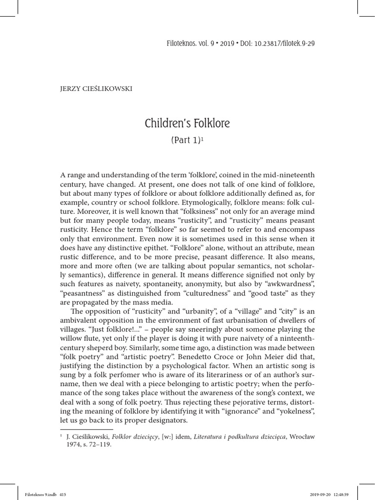 Children_s_Folklore | PDF | Folklore | Grandparent