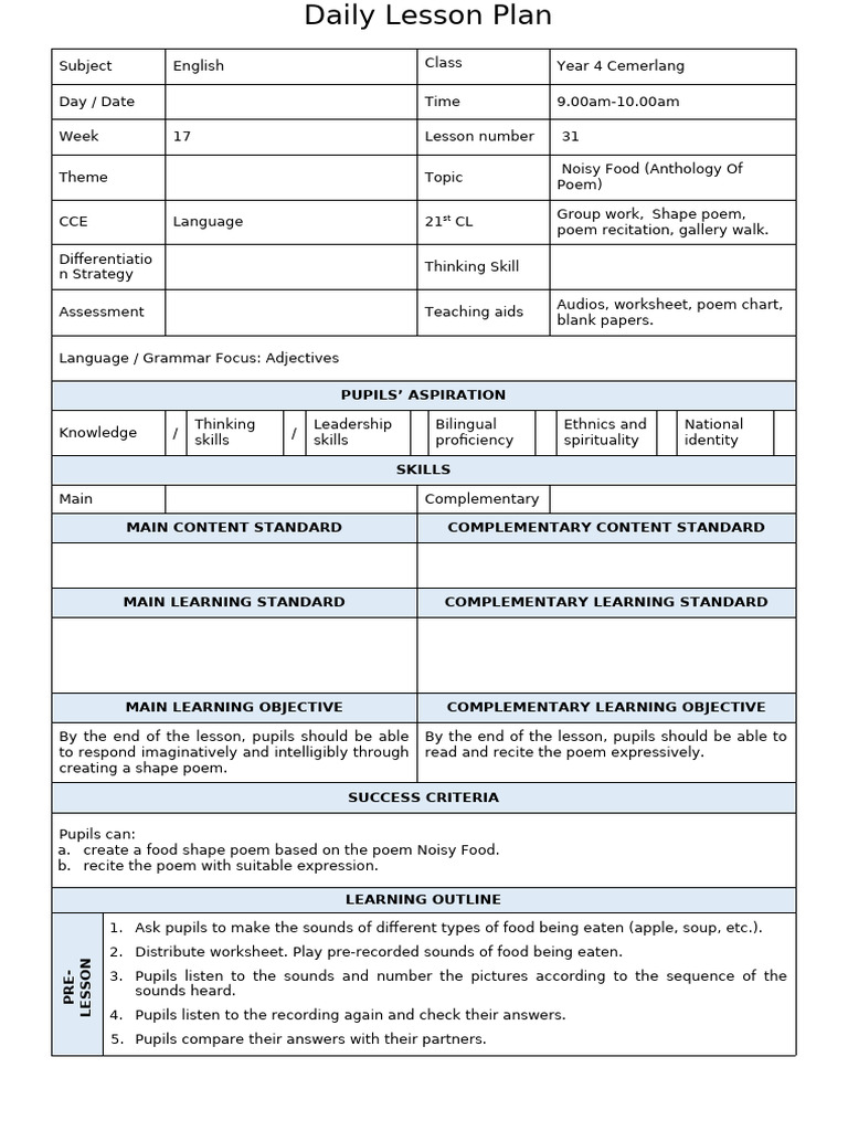 Lesson 31 TS25 | PDF | Learning | Lesson Plan