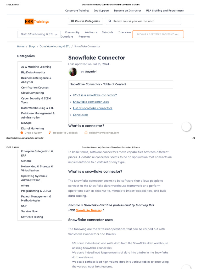 Snowflake Connector | PDF | Apache Spark | Data Warehouse