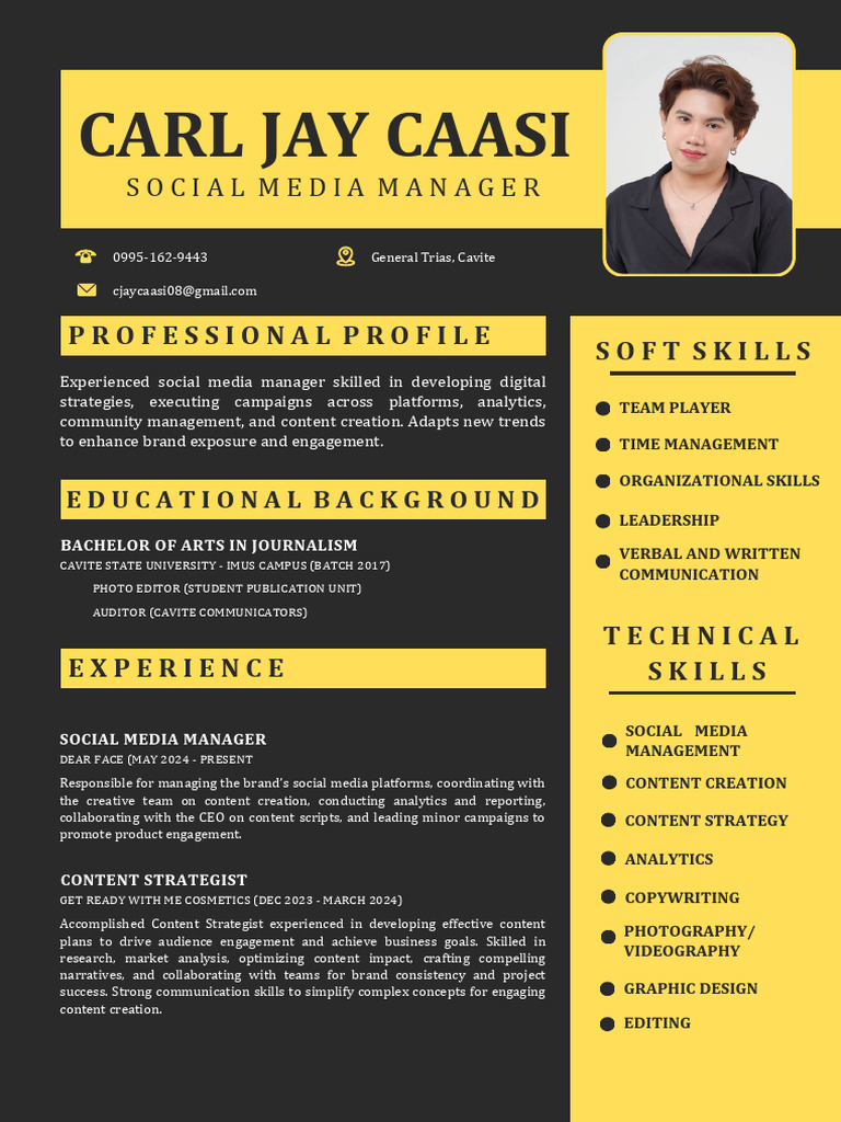 Carl Jay Caasi - CV - V2 PDF | PDF | Social Media | Popular Culture & Media Studies