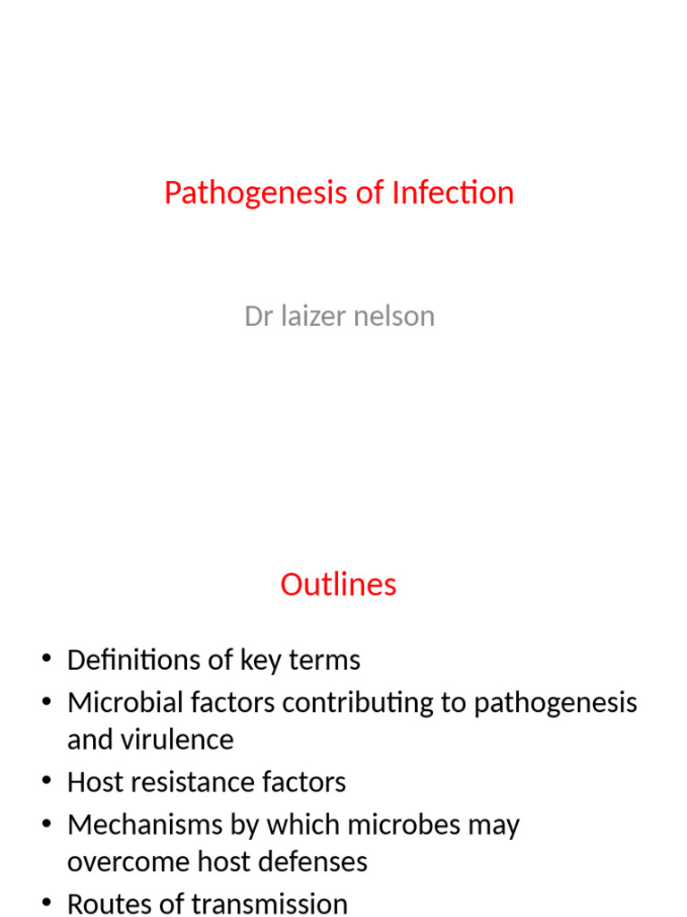 Pathogenesis of Infection | PDF | Immune System | Innate Immune System