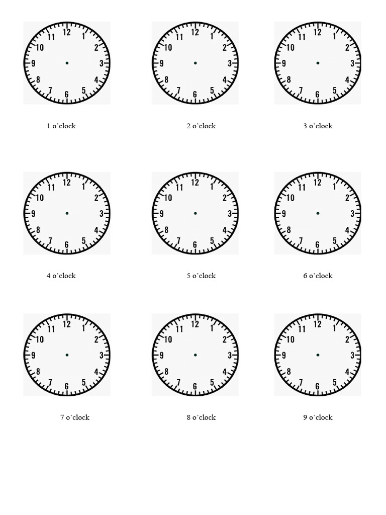Numeracy 1 Oclock and Half Past | PDF